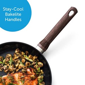 BK Simply Ceramic, Ceramic Nonstick Induction 9.5" and 11" Nonstick Frying Pan Skillet Set, PFAS Free, Dishwasher Safe, Black