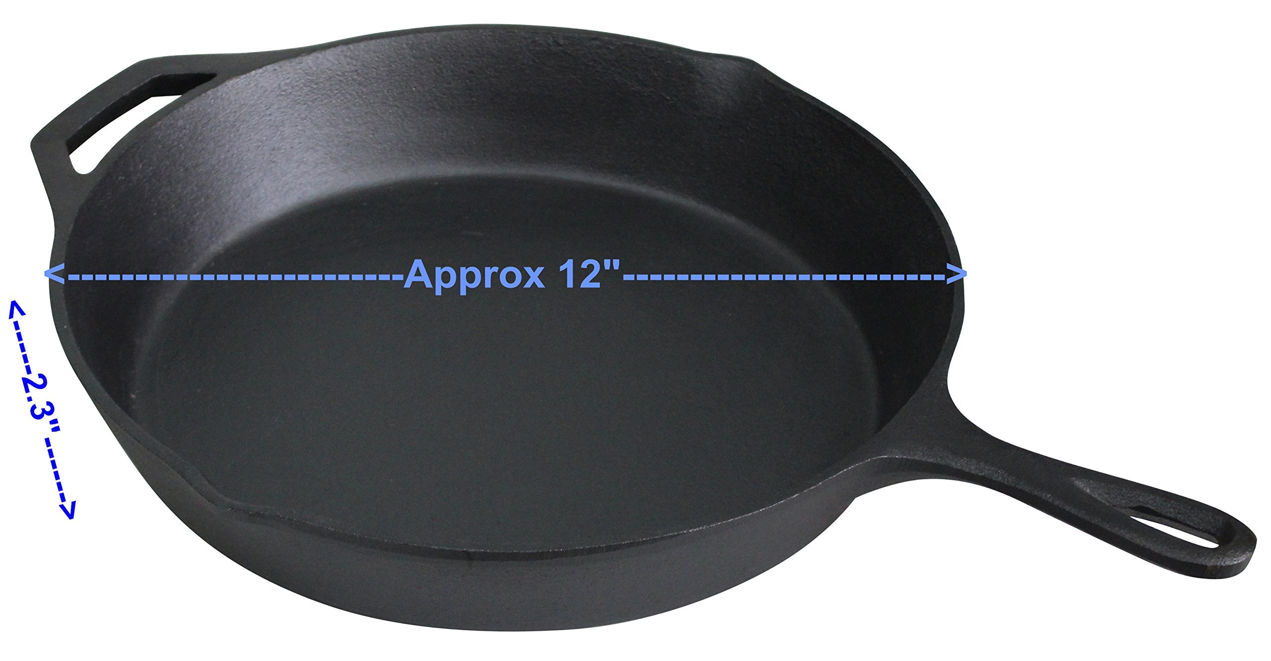 Ewei's Homeware 12 inch Pre Seasoned Cast Iron Skillet Pan