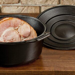 Lodge BOLD 7 Quart Seasoned Cast Iron Dutch Oven, Design-Forward Cookware,Black