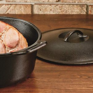 Lodge BOLD 7 Quart Seasoned Cast Iron Dutch Oven, Design-Forward Cookware,Black