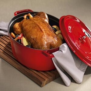 Staub Cast Iron Roaster/Cocotte, Oval 37 cm, 8 L, Cherry Red