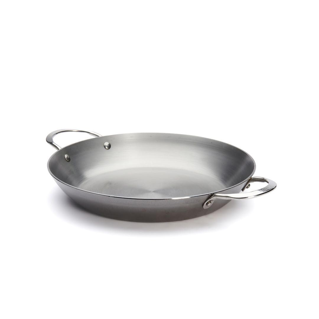 de Buyer MINERAL B Carbon Steel Paella Pan - Multipurpose Pan for Stovetop & Oven - Naturally Nonstick - Made in France