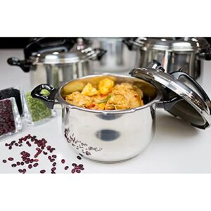 Bene Casa - Stainless Steel Pressure Cooker (9.5 Quarts) - Features Sure-lock Lid System with Airtight Seal and Pressure Release Valve - Dishwasher Safe