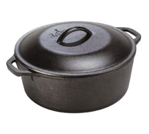 lodge 5-quart cast iron dutch oven with iron lid