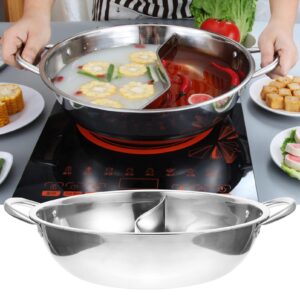 Hemoton Mandarin Pot Chinese Fondue Pot Kitchen Cooking Pot Camping Griddle Pot with Handle Kitchen Cooker Food Cooking Stainless Steel Cookware Two-flavor Hot Pot Noodle Pot Electric