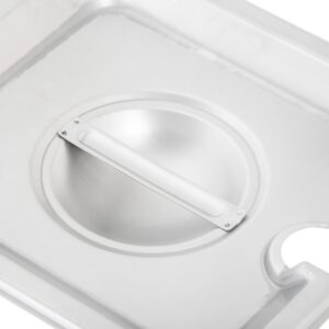 Carlisle FoodService Products Durapan 1/6 Size Stainless Steel Food Pan Lid Slotted Hotel Pan Cover with Concave Handle for Catering, Buffets, Restaurants, 6.88 X 6.25 Inches, Silver, (Pack of 6)