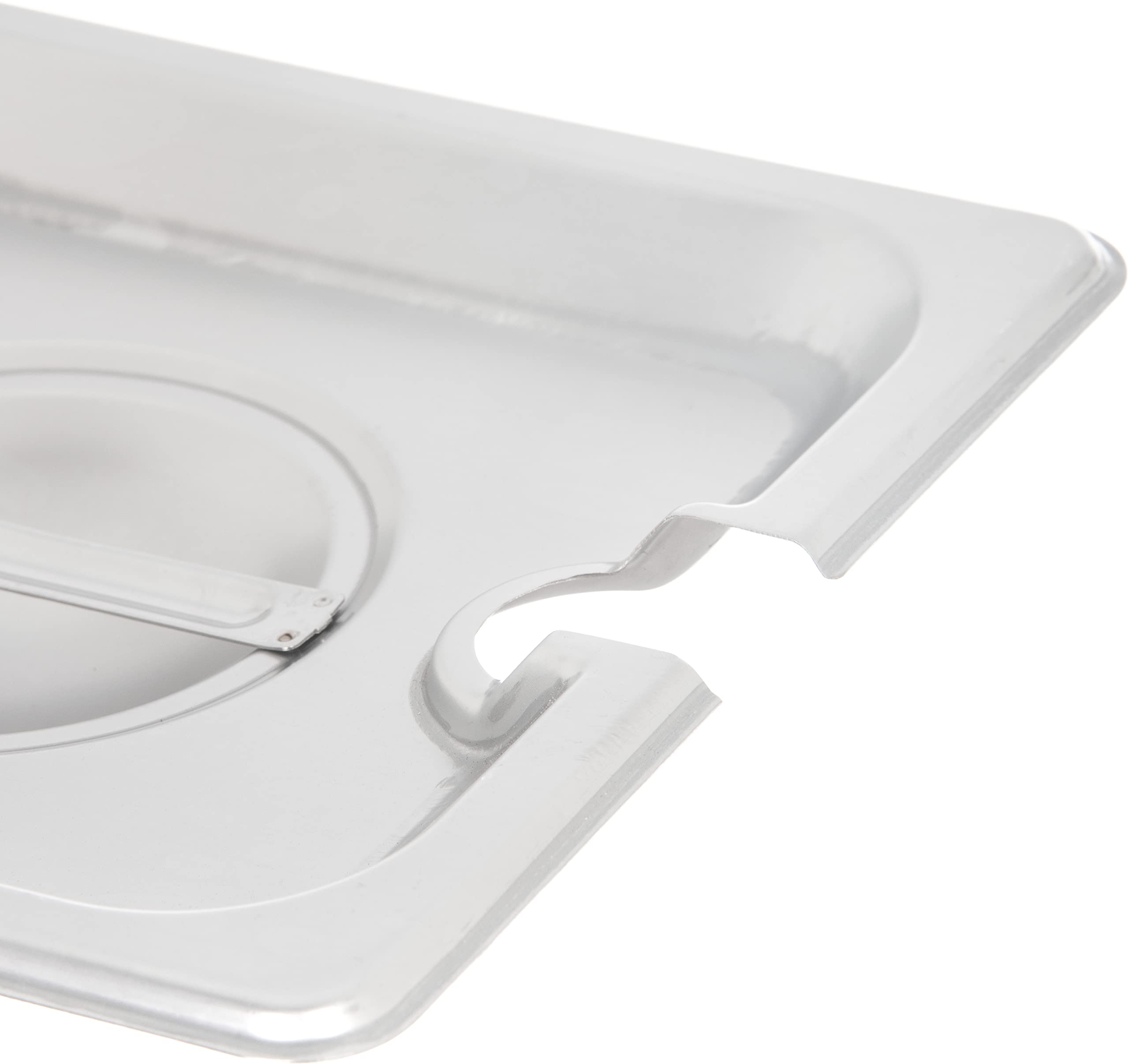 Carlisle FoodService Products Durapan 1/6 Size Stainless Steel Food Pan Lid Slotted Hotel Pan Cover with Concave Handle for Catering, Buffets, Restaurants, 6.88 X 6.25 Inches, Silver, (Pack of 6)