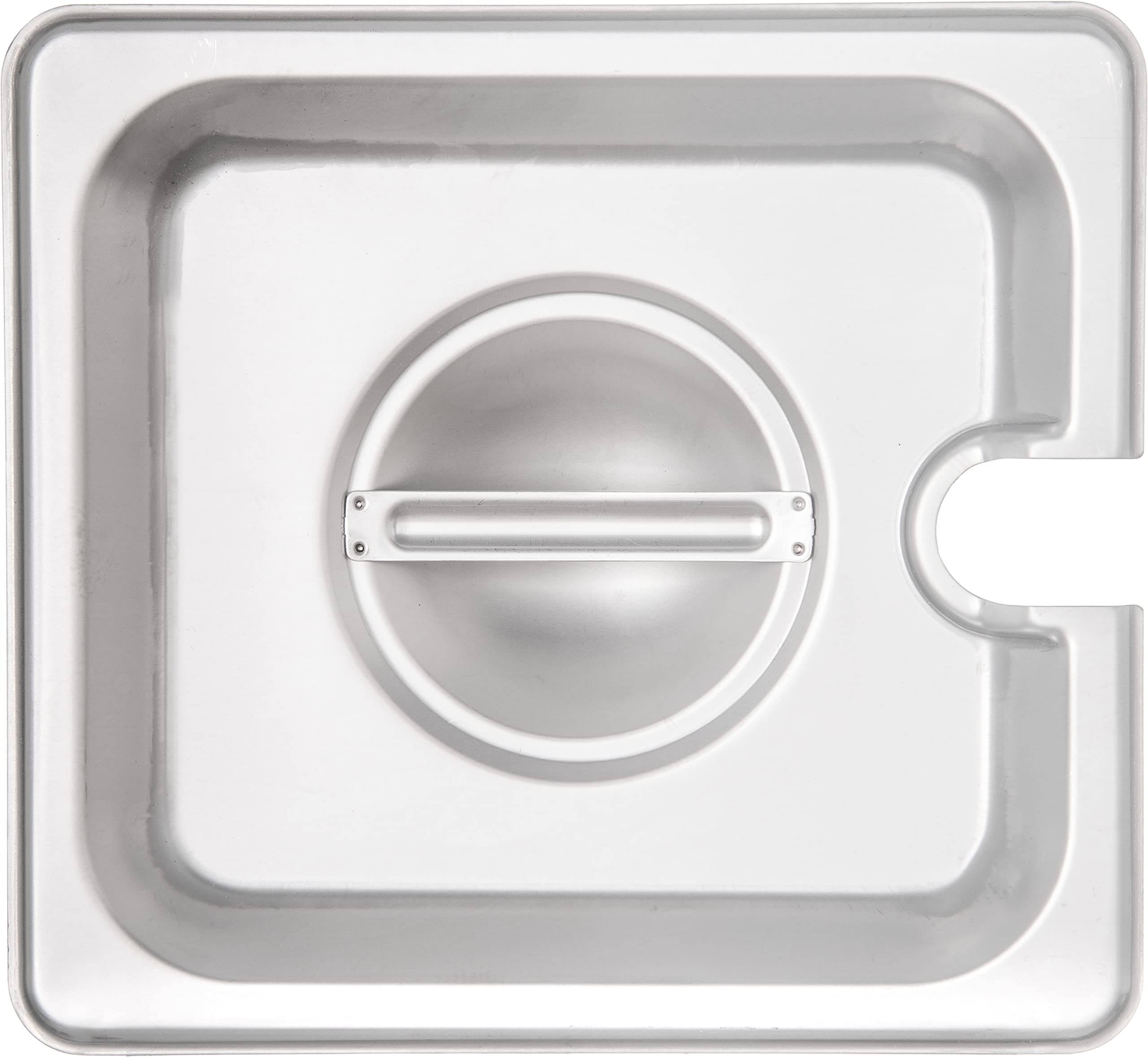 Carlisle FoodService Products Durapan 1/6 Size Stainless Steel Food Pan Lid Slotted Hotel Pan Cover with Concave Handle for Catering, Buffets, Restaurants, 6.88 X 6.25 Inches, Silver, (Pack of 6)