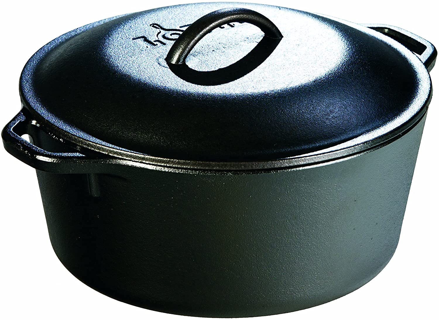 Lodge L8DOLKPLT Cast Iron Dutch Oven with Dual Handles, Pre-Seasoned, 5-Quart & SCRAPERPK Durable Pan Scrapers, Red and Black, 2-Pack