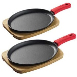 tramontina cast iron fajita set, 2-pack