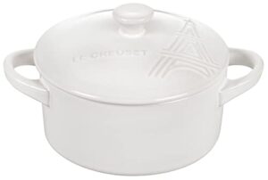 eiffel tower stoneware mini cocotte - white