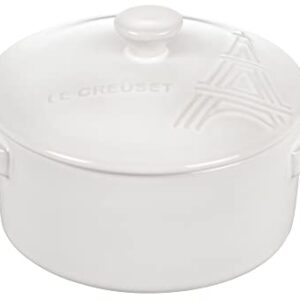 Eiffel Tower Stoneware Mini Cocotte - White