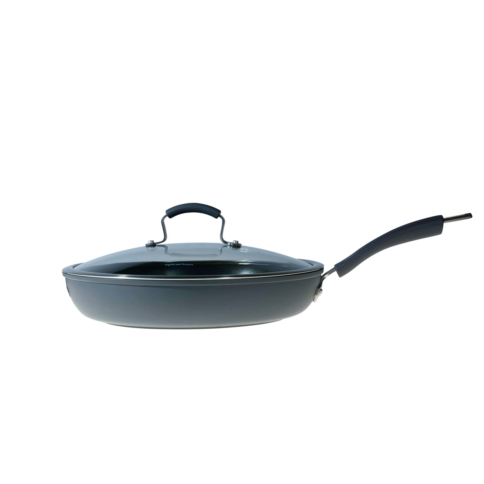 Epicurious Cookware Classic Collection- Induction Dishwasher Safe Oven Safe Non-stick, 13" Covered Hard Anodized Fry Pan