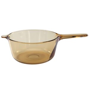 visions 2.5 liter amber glass ceramic saucepan