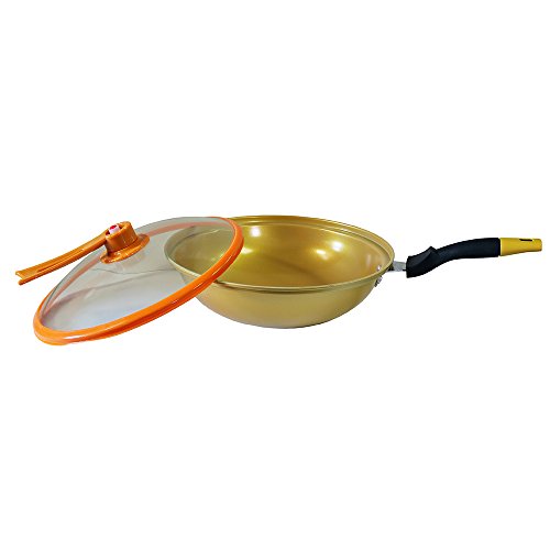 Tayama 32cm, Gold Non-Stick Ceramic Wok, Large (TWG-32)