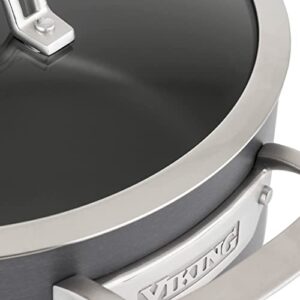 Viking Culinary Hard Anodized Nonstick Stock Pot, 8 Quart, Includes Glass Lid, Dishwasher, Oven Safe, Works on All Cooktops including Induction, Gray