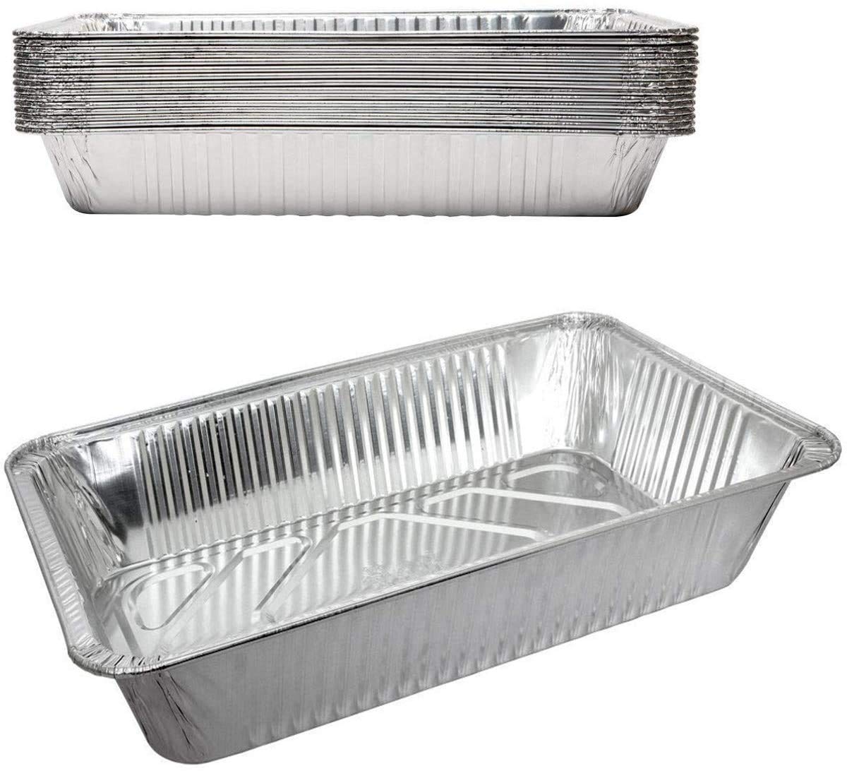 Disposable Aluminum Foil Steam Roaster Pans, Full Size Deep, Heavy Duty Baking Roasting Broiling Catering 20 x 13 x 3 inches (15)