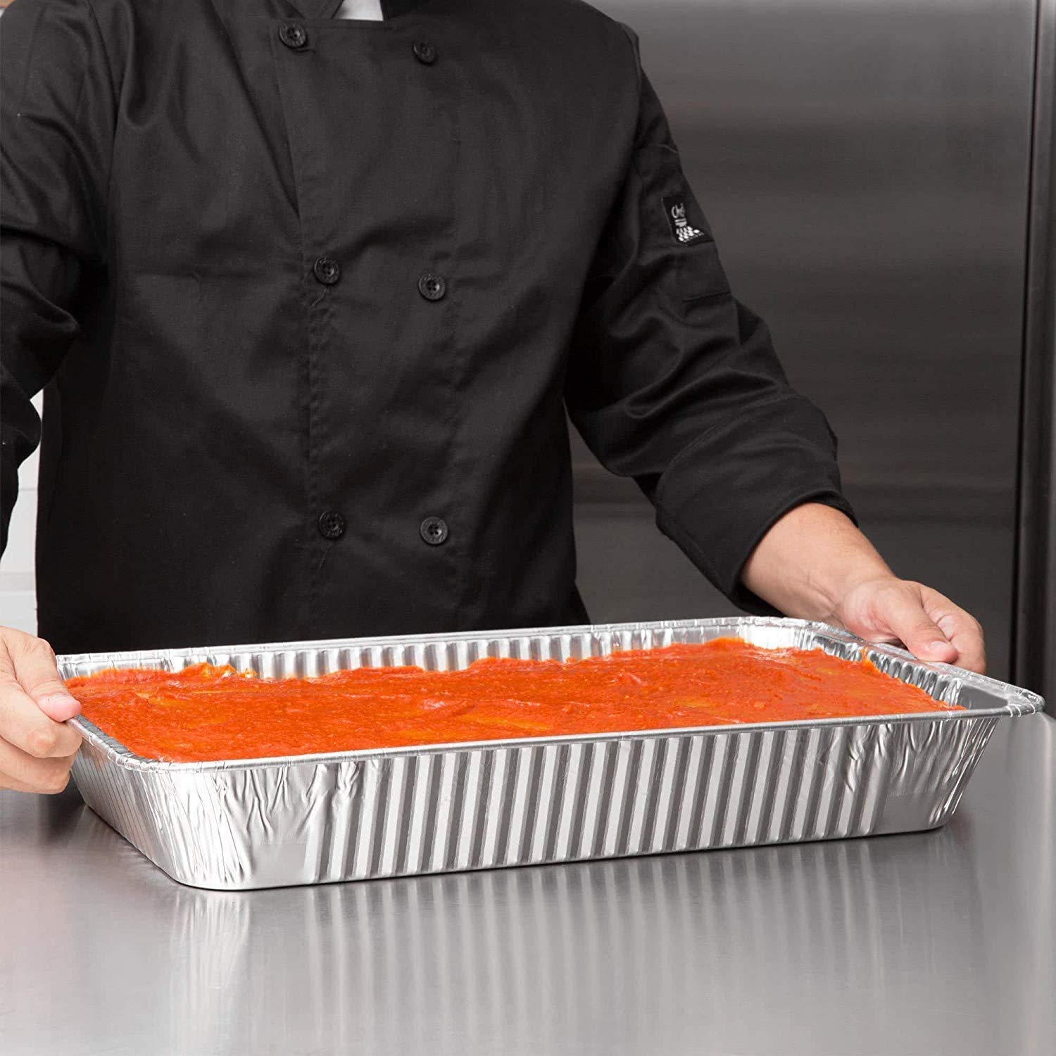 Disposable Aluminum Foil Steam Roaster Pans, Full Size Deep, Heavy Duty Baking Roasting Broiling Catering 20 x 13 x 3 inches (15)