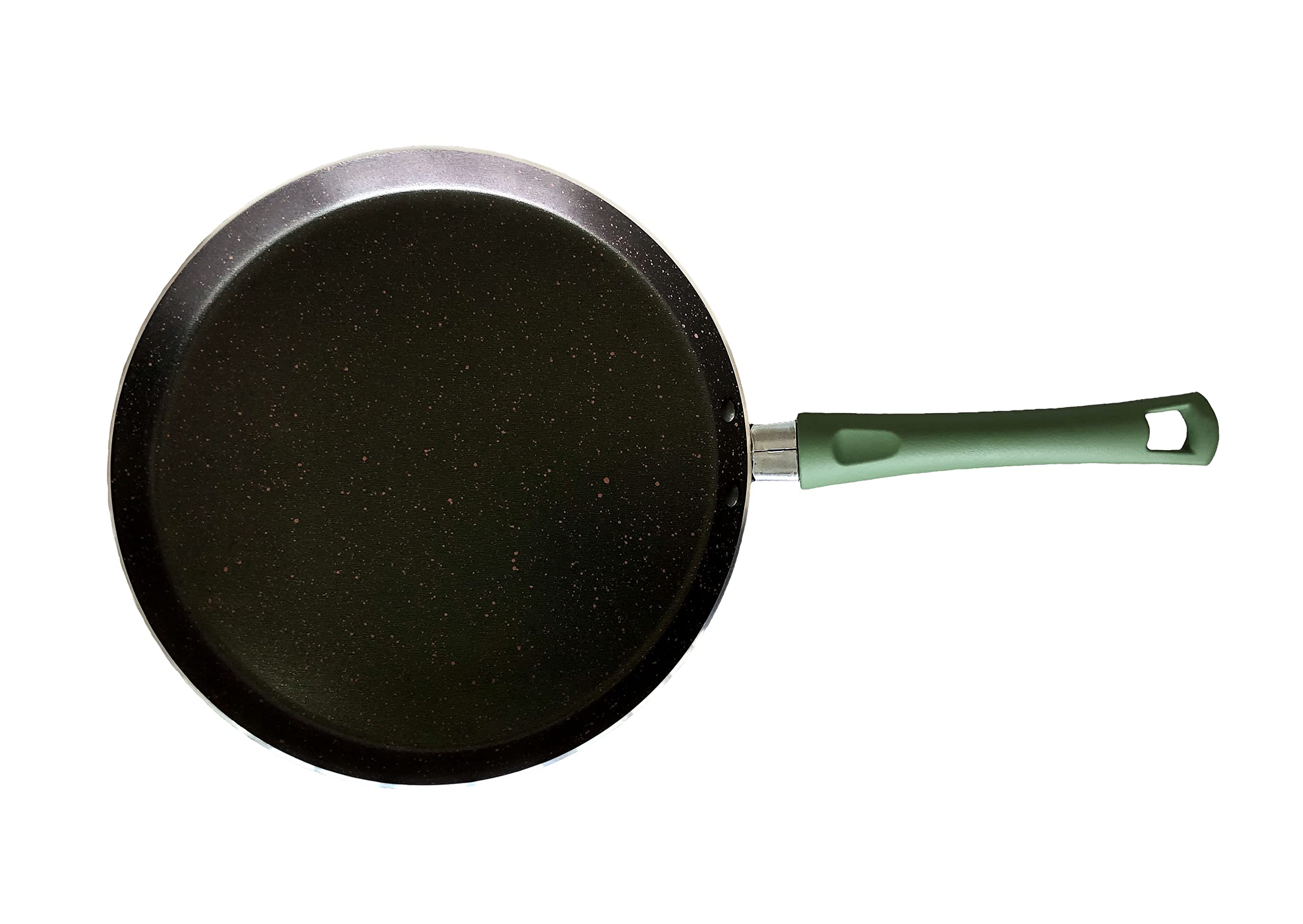 CHEFS 10'' Granite Coating Aluminum Crepe Pan | PFOA Free Nonstick Pan | Great Skillet for Omelette and Crepes | Works with All Heat Sources | Dishwasher Safe Pancake Pan Cookware (Green)