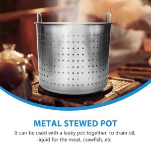 UPKOCH Crawfish Cooker Crab Boil Pot Pot Bucket,Stainless Steel Leaky Bucket Seafood Stew Pot,Metal Seafood Boil Multi-use Crawfish Pot for Kitchen Low Country Boil Pot Metal Basket