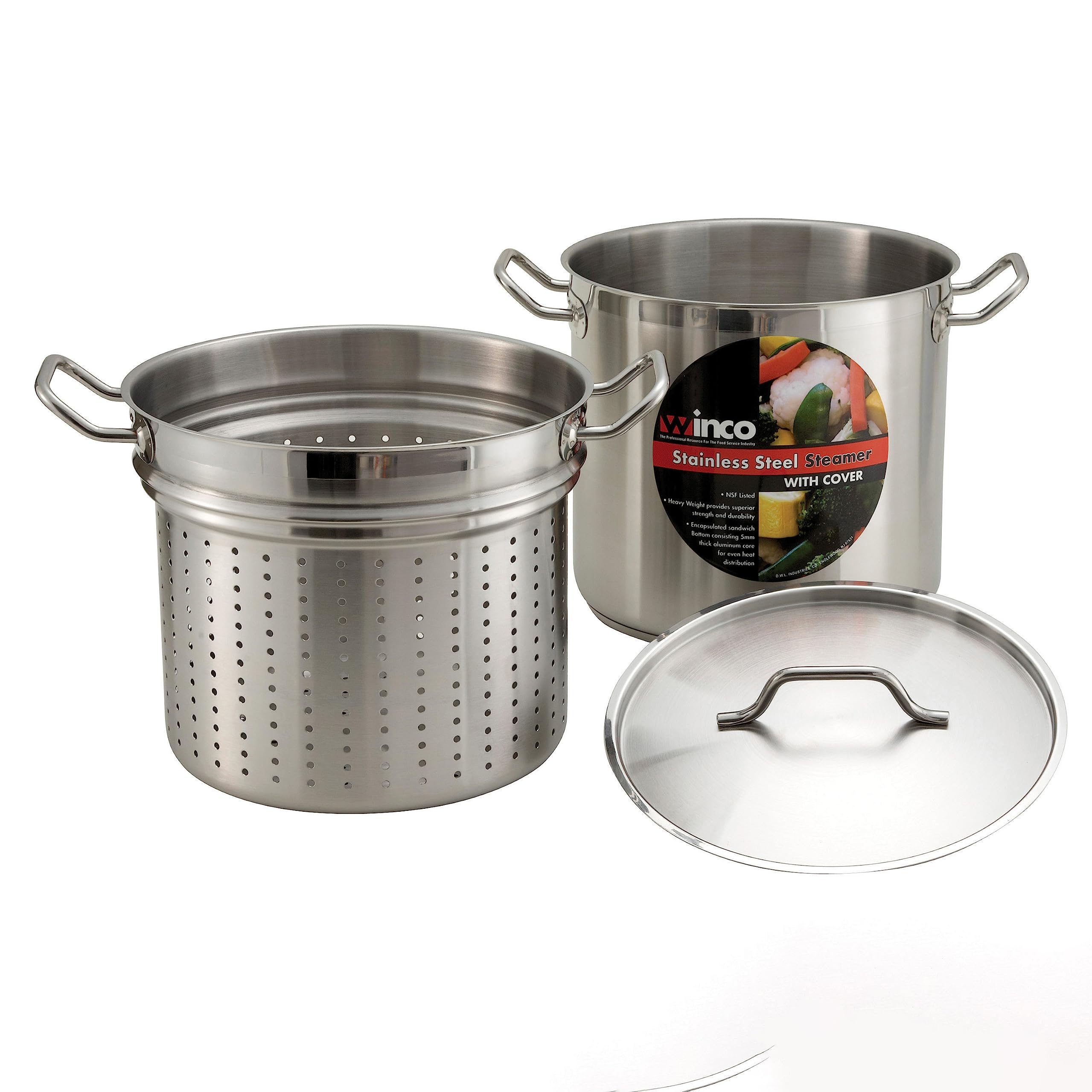 Winware Stainless 20 Quart Steamer/Pasta Cooker with Cover