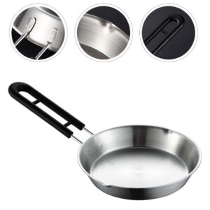 SHERCHPRY Mini Egg Frying Pan Skillet Nonstick Omelet Pan Stainless Steel Round Pancake Pan Kitchen Cooking Pan with Handle for Gas Stove Induction