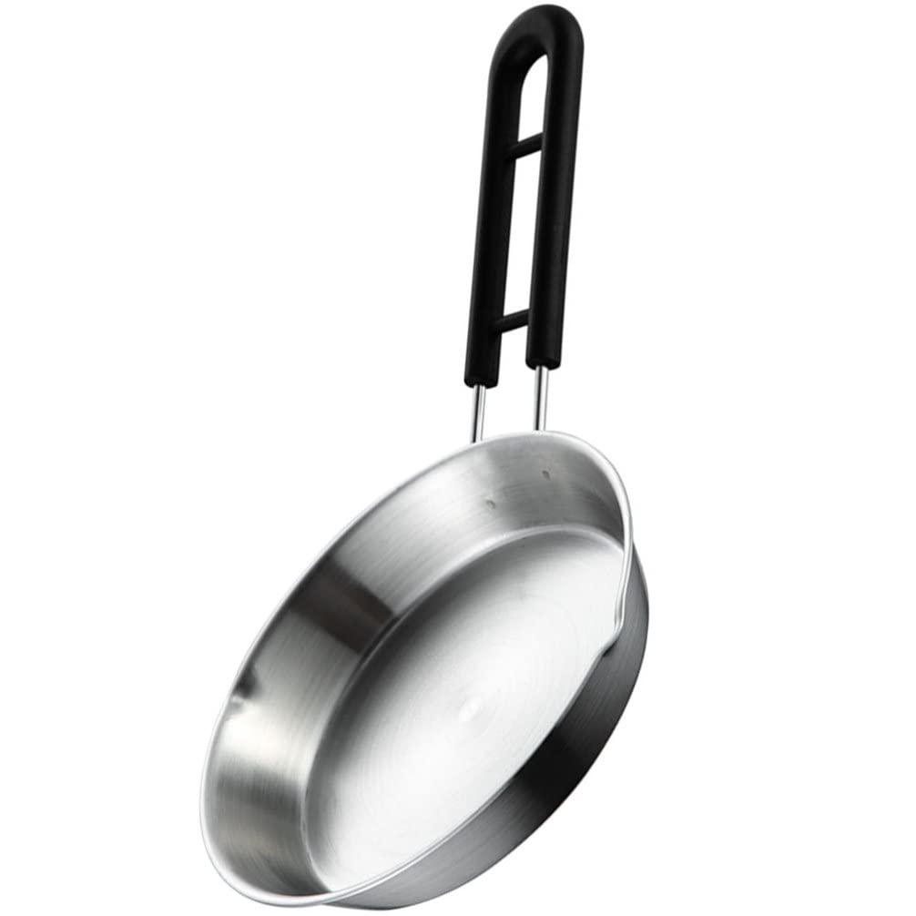 SHERCHPRY Mini Egg Frying Pan Skillet Nonstick Omelet Pan Stainless Steel Round Pancake Pan Kitchen Cooking Pan with Handle for Gas Stove Induction