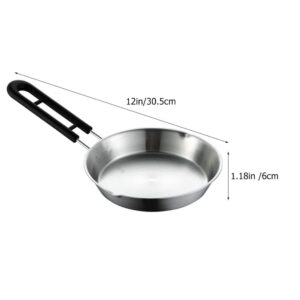 SHERCHPRY Mini Egg Frying Pan Skillet Nonstick Omelet Pan Stainless Steel Round Pancake Pan Kitchen Cooking Pan with Handle for Gas Stove Induction