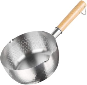 aldnoah yukihira pan stainless steel saucepan, sauce pot cooking pot with pour spout, 2 quart