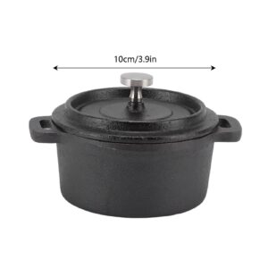 Cast Iron Dutch Oven, Non Stick Camp Dutch Oven Camping Pot with Lid for Outdoor Cooking Baking, 3.9 Inch(Diameter 10CM)