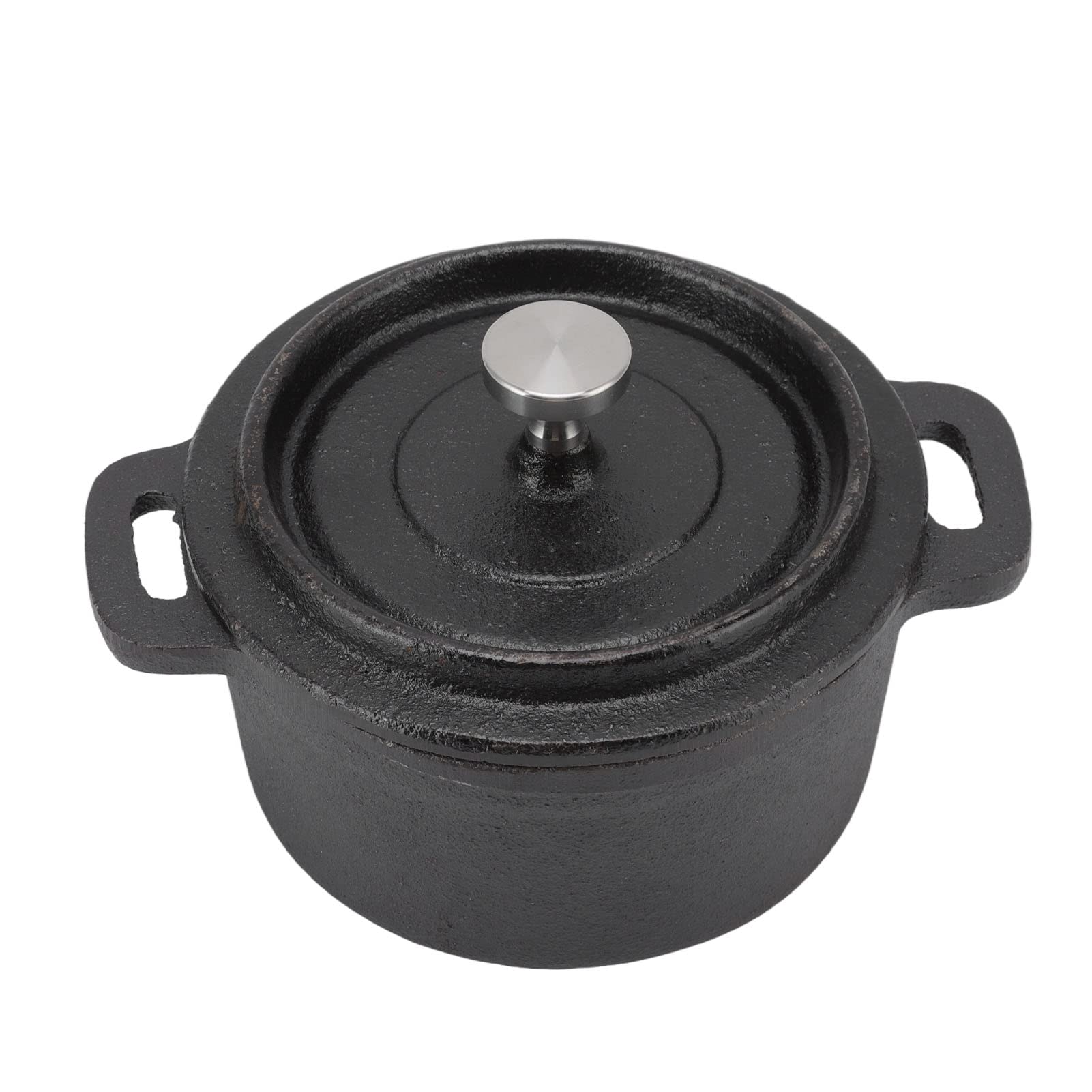 Cast Iron Dutch Oven, Non Stick Camp Dutch Oven Camping Pot with Lid for Outdoor Cooking Baking, 3.9 Inch(Diameter 10CM)