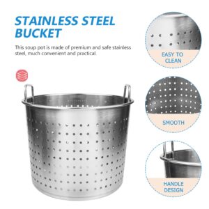 Cabilock Seafood Boiling Pot Metal Leaky Bucket for Kitchen Stainless Steel Crawfish Pot Seafood Boil Pot Multi-use Crawfish Pot Stainless Steel Stock Pot