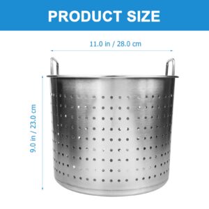 Cabilock Seafood Boiling Pot Metal Leaky Bucket for Kitchen Stainless Steel Crawfish Pot Seafood Boil Pot Multi-use Crawfish Pot Stainless Steel Stock Pot