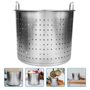 Cabilock Seafood Boiling Pot Metal Leaky Bucket for Kitchen Stainless Steel Crawfish Pot Seafood Boil Pot Multi-use Crawfish Pot Stainless Steel Stock Pot