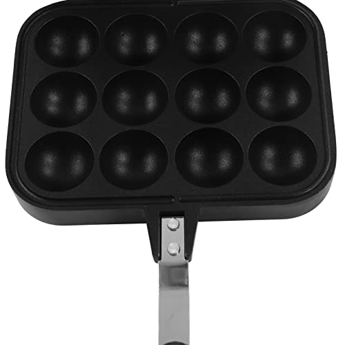 12 Holes Takoyaki Maker, Double Sided Takoyaki Pan Baking , Nonstick Grill Pan Takoyaki Grill Cake Pan, Japanese Octopus Meat Ball Maker for Pancake Ball Cooking Plate