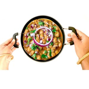 SHRIYA Hard Anodised Kadai with Stainless Steel Lid Aluminium Non-Stick Kadhai Deep Fry Pan Indian kadhai Multipurpose Non Stick All Purpose Pan karahi for frying 2 Litre (3mm)