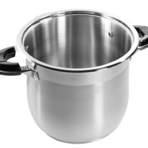 10 Qt Stock Pot 18/10 Stainless Steel Super Double Capsulated Bottom w/Glass Lid