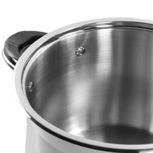 10 Qt Stock Pot 18/10 Stainless Steel Super Double Capsulated Bottom w/Glass Lid