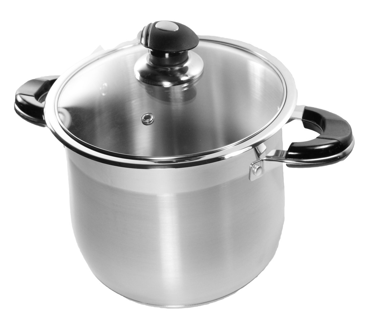 10 Qt Stock Pot 18/10 Stainless Steel Super Double Capsulated Bottom w/Glass Lid