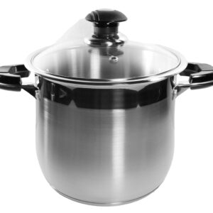 10 Qt Stock Pot 18/10 Stainless Steel Super Double Capsulated Bottom w/Glass Lid