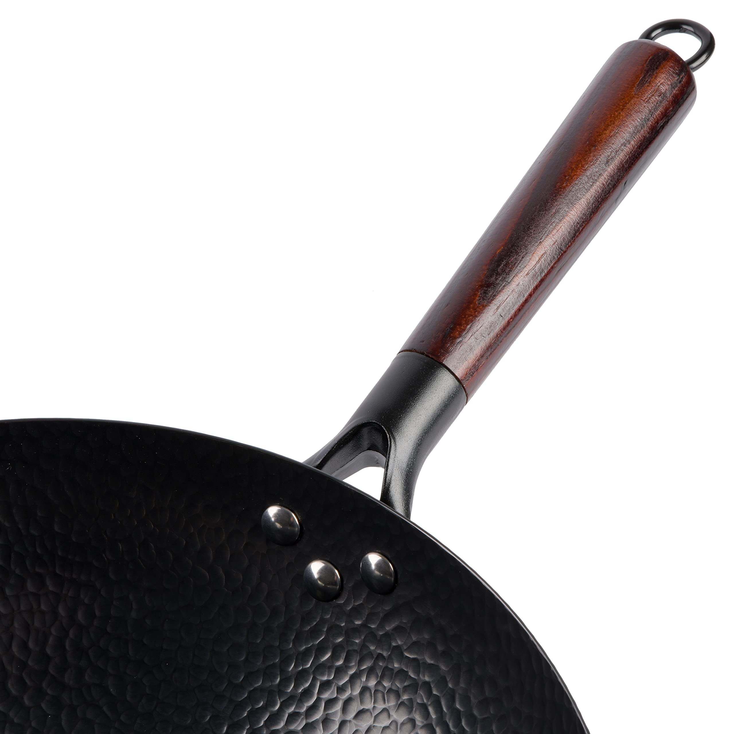 Gibson Home Stargaze Carbon Steel Flat Bottom Wok, 13-Inch, Hammered