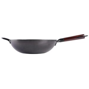 Gibson Home Stargaze Carbon Steel Flat Bottom Wok, 13-Inch, Hammered