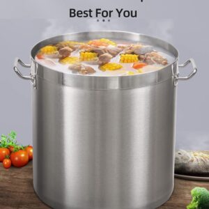 Stock Pot Stainless Steel 27Qt/4Qt5/63Qt Steamer with Lid and Basket Oil Deep Fry Pan Bucket Large Crawfish Clam Stockpot for Tamales, Chili, Soups Boils,35cm/13.8inch