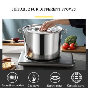 Commercial Stainless Steel Large Crab Seafood Boil Pot 27Qt/45Qt/63Qt Turkey Fryer Pot Pasta Cooker Perfect for Lobster,Shrimp,Crawfish Boil,40cm/15.7inch