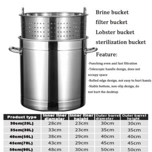 Commercial Stainless Steel Large Crab Seafood Boil Pot 27Qt/45Qt/63Qt Turkey Fryer Pot Pasta Cooker Perfect for Lobster,Shrimp,Crawfish Boil,40cm/15.7inch