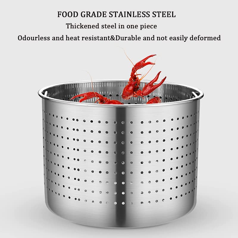 Commercial Stainless Steel Large Crab Seafood Boil Pot 27Qt/45Qt/63Qt Turkey Fryer Pot Pasta Cooker Perfect for Lobster,Shrimp,Crawfish Boil,40cm/15.7inch