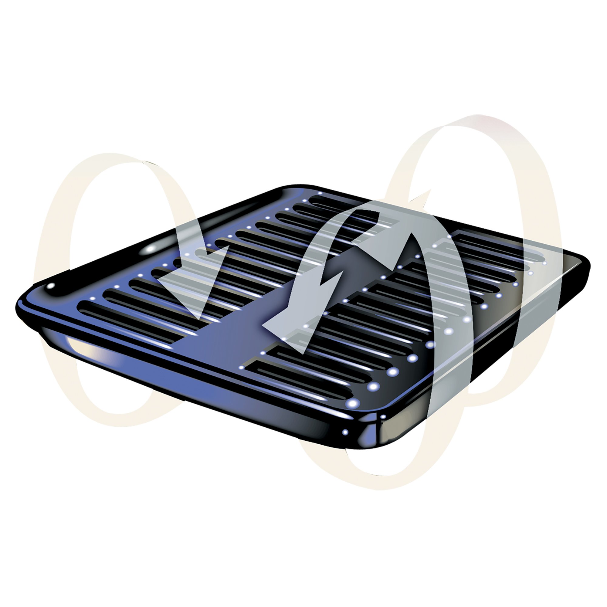 Range Kleen 2 Piece Heavy Duty Porcelain Full Size Convection Broiler Pan 16 by 12.75 by 1.74 Inches