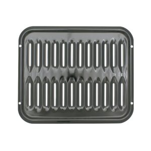 Range Kleen 2 Piece Heavy Duty Porcelain Full Size Convection Broiler Pan 16 by 12.75 by 1.74 Inches