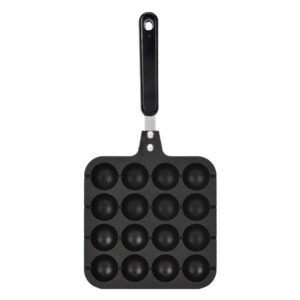 Takoyaki Grill Pan Plate, Non-Stick Solid Takoyaki Tray with 4 Baking Needle for Takoyaki and Round Pancakes