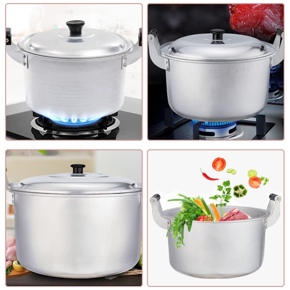 Hemoton Water Bath Canner Soup Pot Traditional Stock Pot Thick Soup Pot Double Handle Cooking Pot Boiling Water Pot with Lid Stainless Steel Cookware